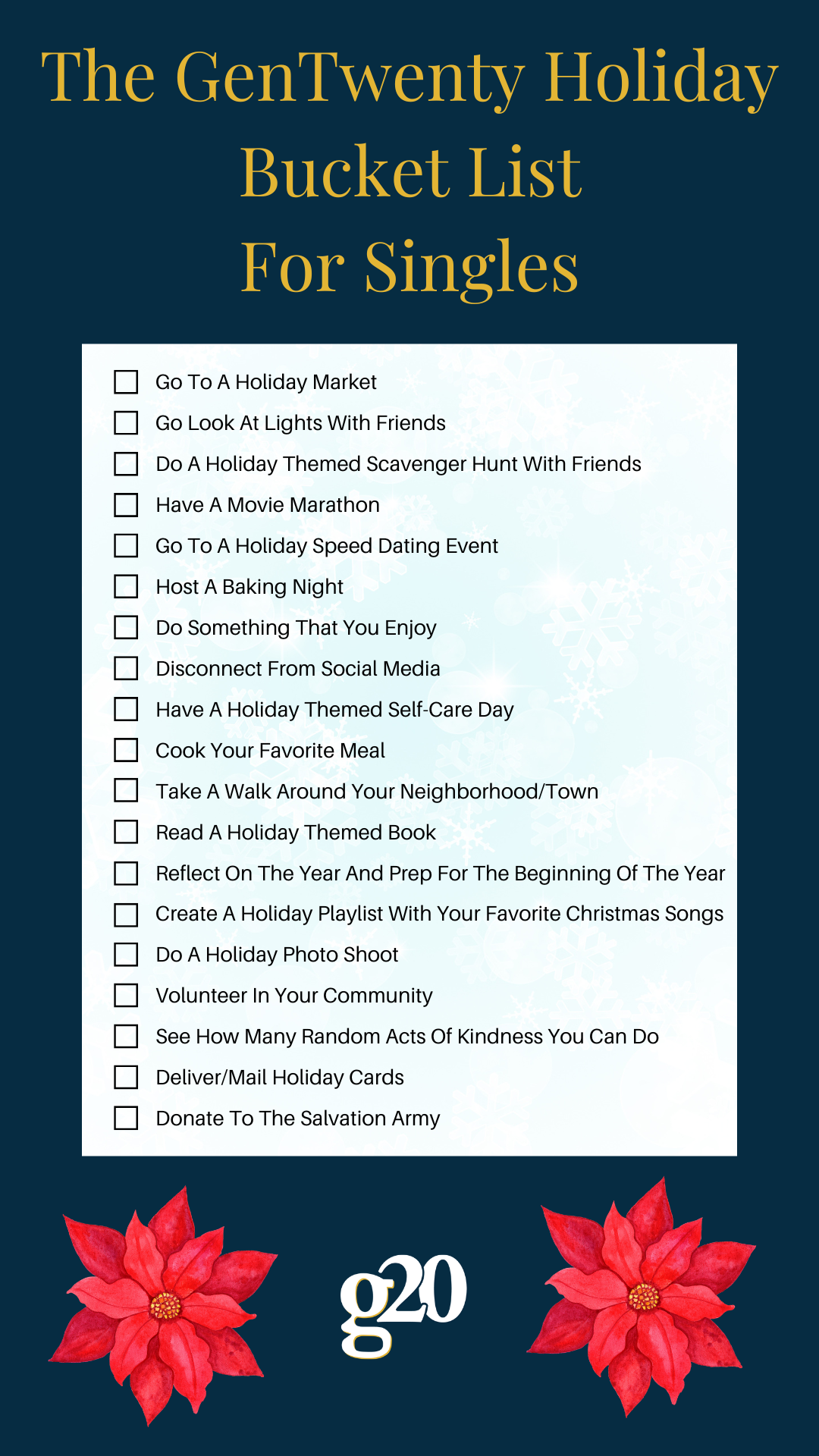 Holiday Bucket List For Singles - GenTwenty