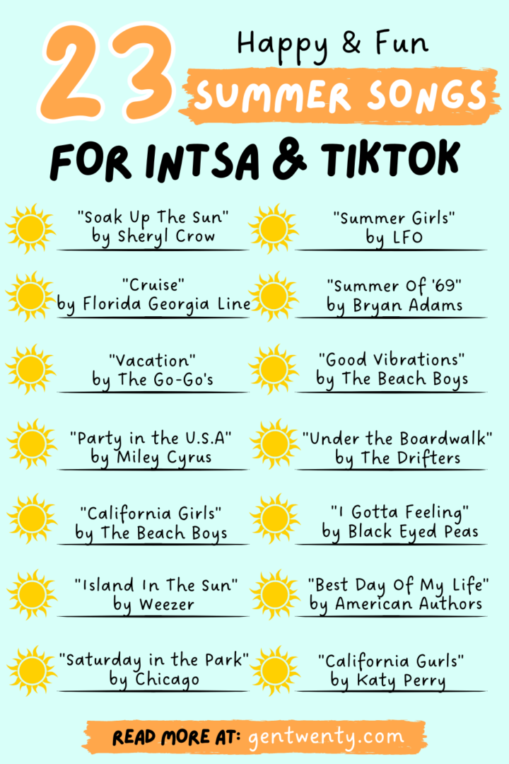 23 Happy Summer Songs For Your TikTok and Instagram Videos! Plus a Playlist