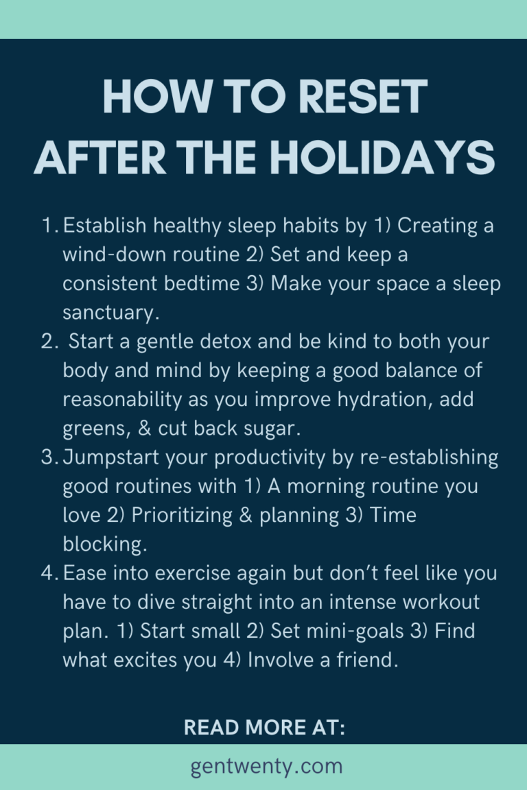 How to Reset After the Holidays and Get Back on Track - GenTwenty