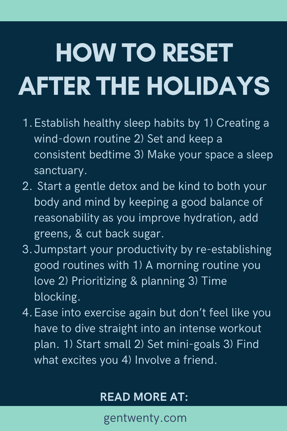 How to Reset After the Holidays and Get Back on Track - GenTwenty