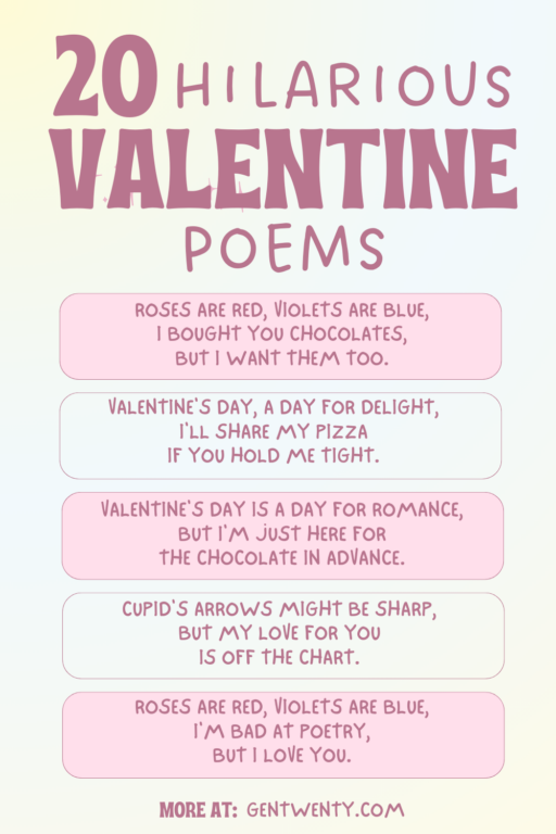 20 Hilarious, Short and Funny Valentine's Day Poems - GenTwenty