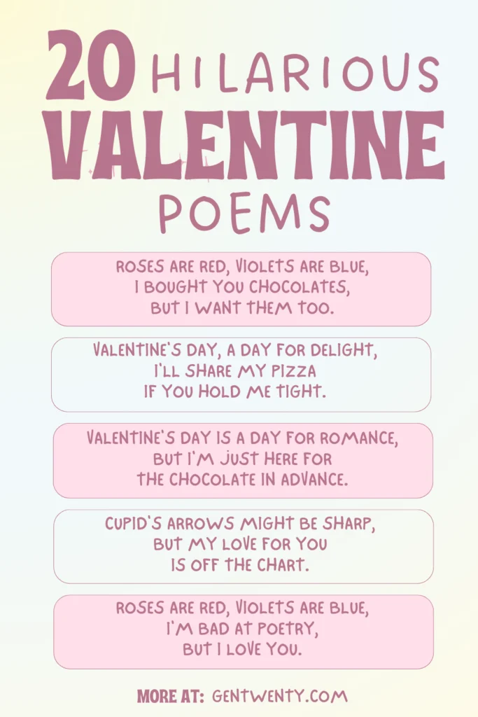 Funny Valentine Poems 75 Funny Valentine's Day Quotes To Make Your