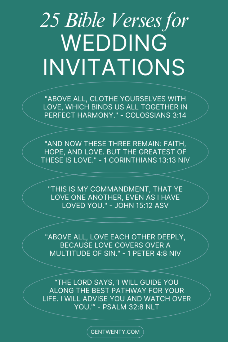 25 Uplifting Bible Verses For Your Wedding Invitations - GenTwenty